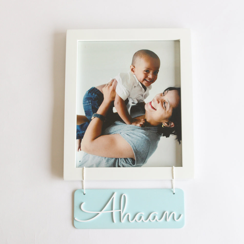 Personalized Name Frame - Blue – The Tiny Trove