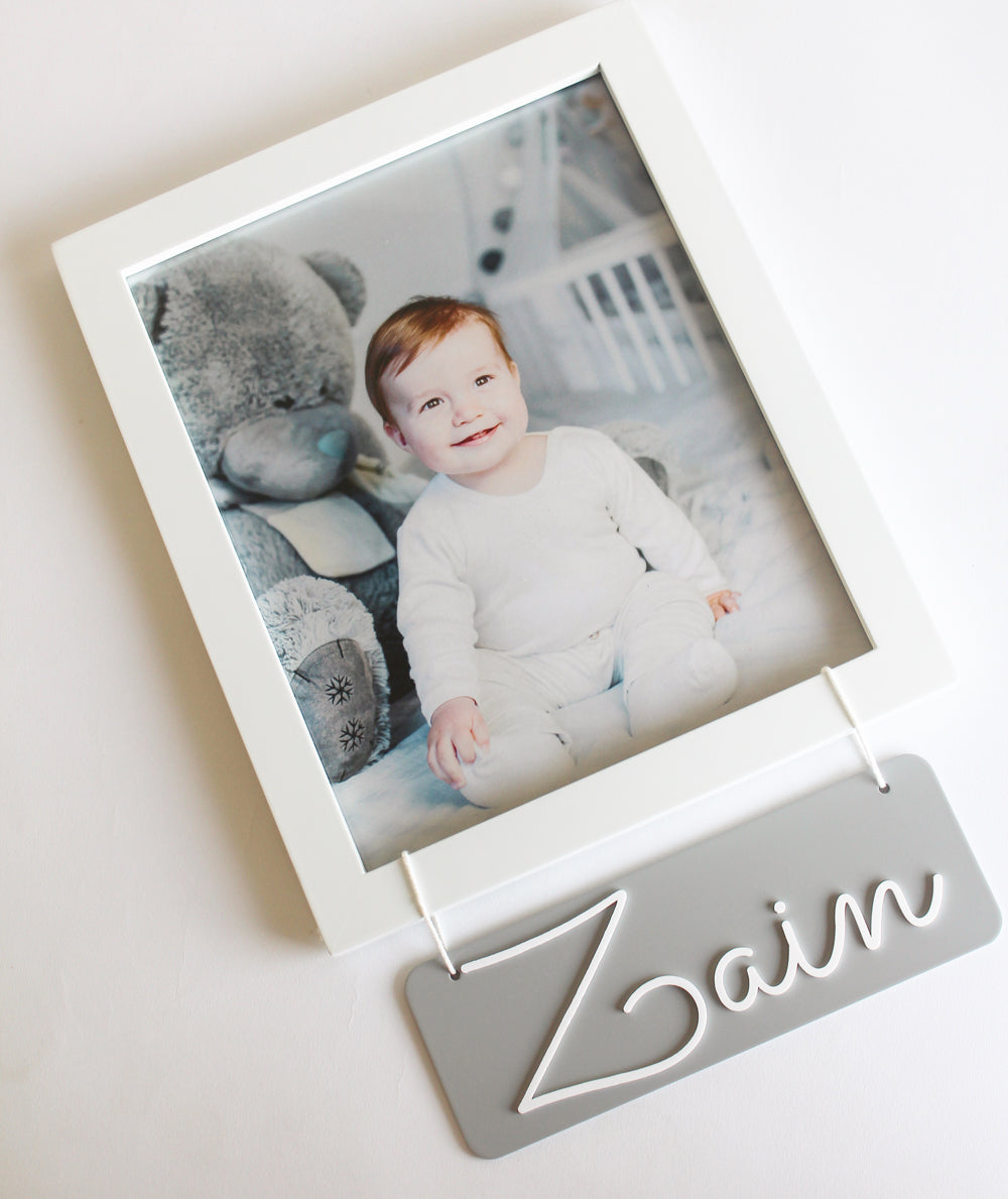 Personalized Name Frame - Grey – The Tiny Trove
